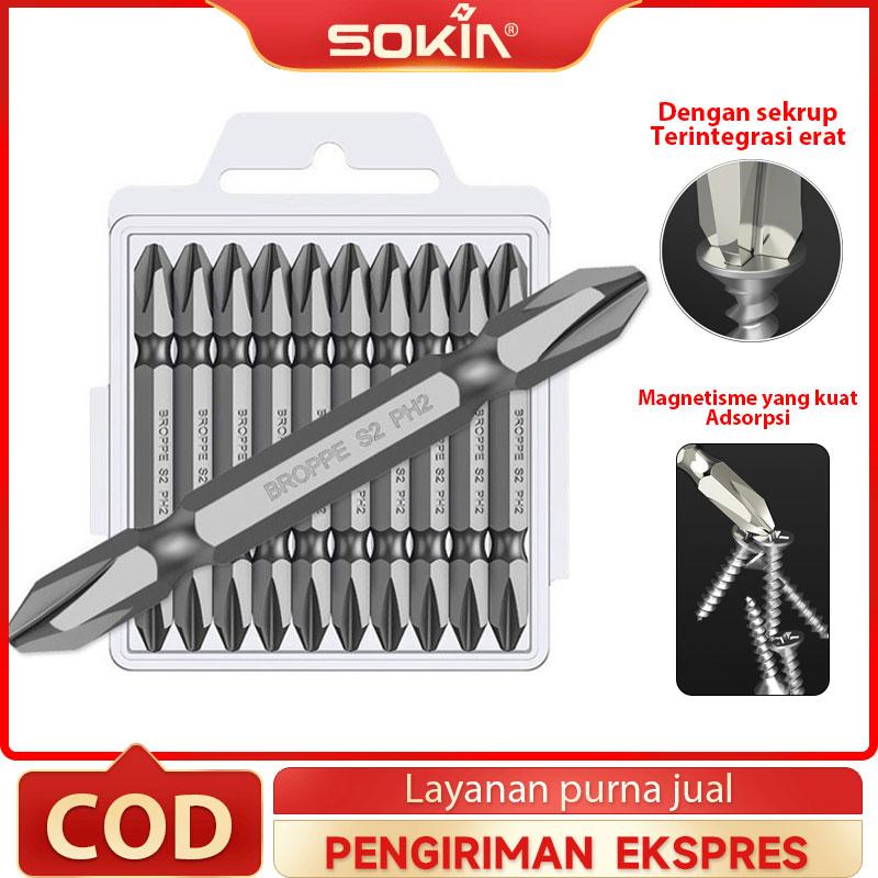 SOKIN Tools 10Pcs Mata Obeng Set Anti-Slip Mata Obeng Magnetic Mata ...