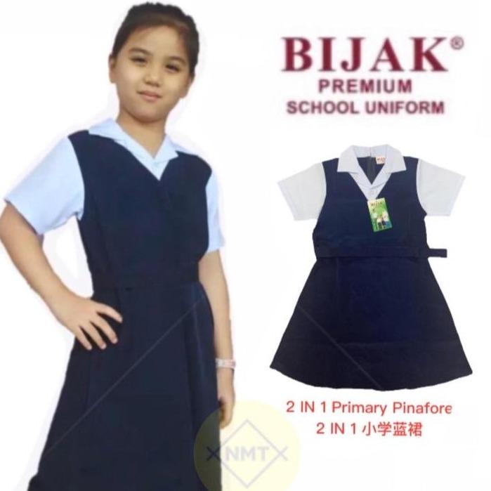 BIJAK-2 IN 1 Primary School Girl Uniform /Primary Pinafore with ...