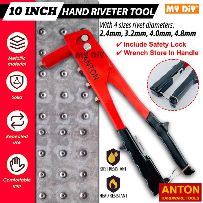 10 INCH ANTON HAND RIVETER TOOL WITH 4PCS NOZZLE RIVET GUN HAND ...