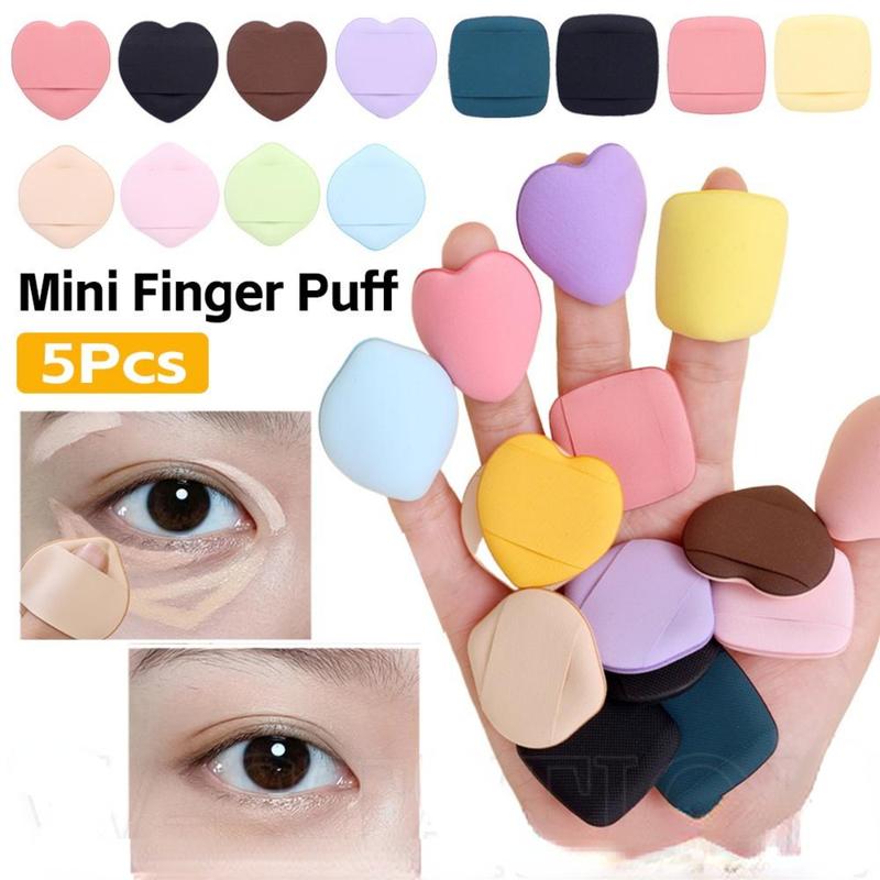 5Pcs Mini Size Finger Puff / Facial Detail Concealer Foundation ...