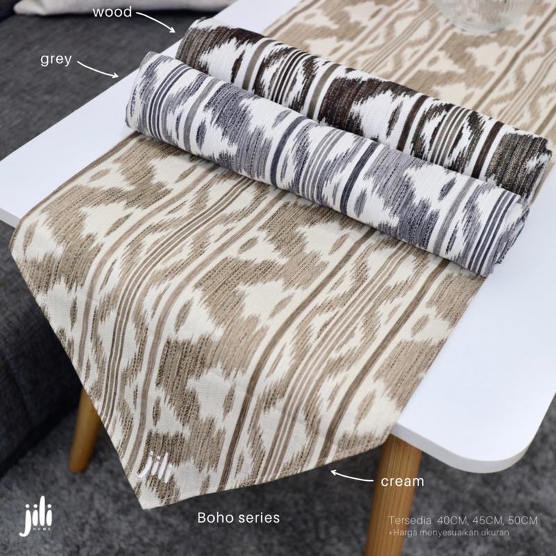 Boho series - (3 warna) table runner / taplak meja texture canvas ...