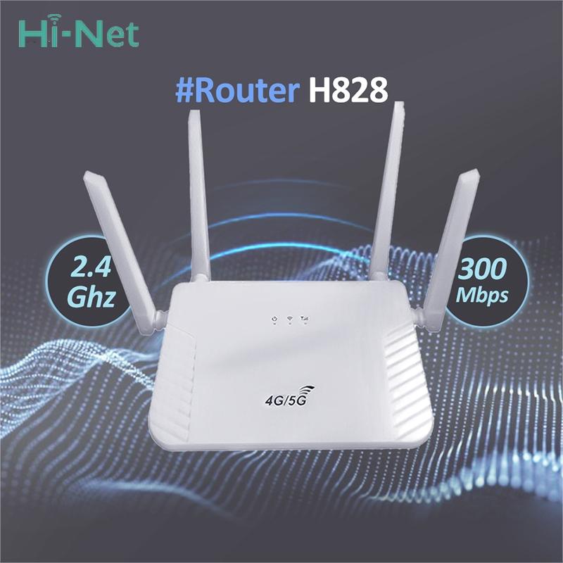 Hi-Net Router H828 Router nirkabel RJ45 4G/300Mbps kartu nirkabel WiF ...