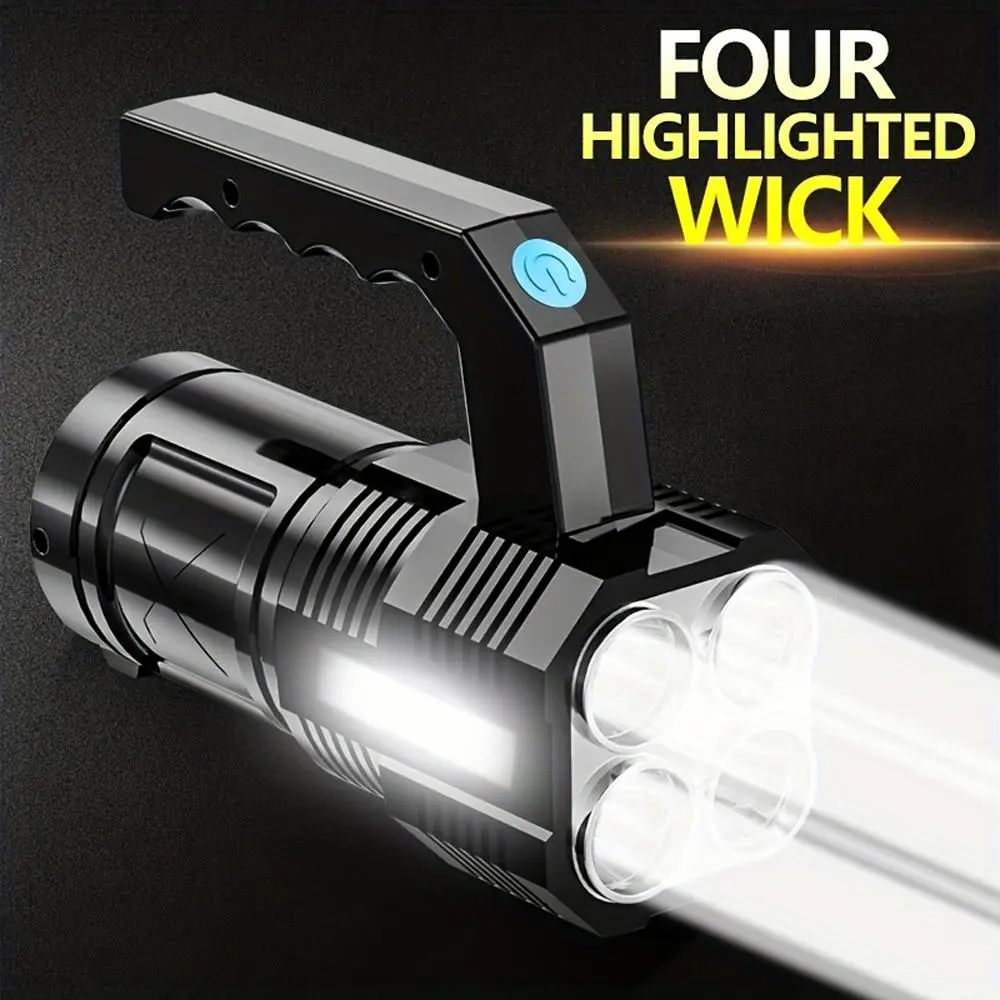 1 Piece 4 In 1 Portable Strong Torch With Handle, LED Flashlight Super ...