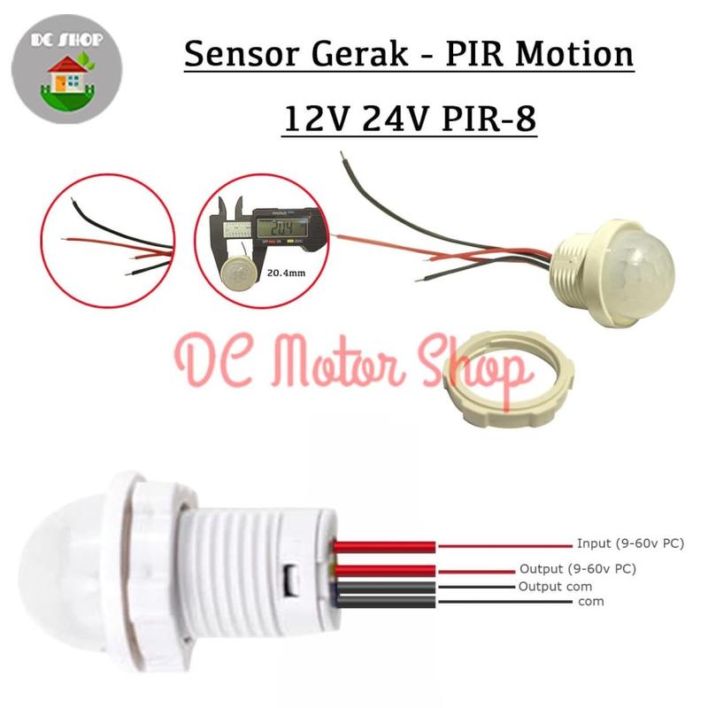 Saklar Otomatis Sensor Gerak /PIR Motion Sensor Detector 5V/12V/24V ...