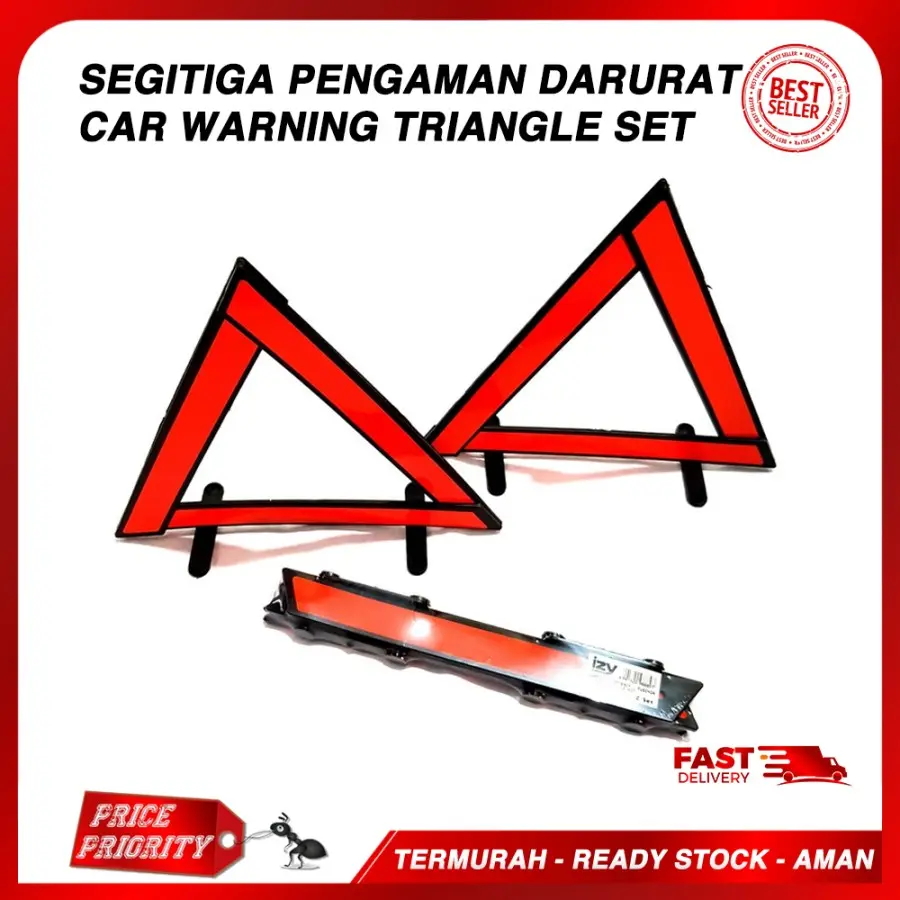 Segitiga Pengaman Mobil Triangle Warning Sign Model Rangkai Car Warning ...