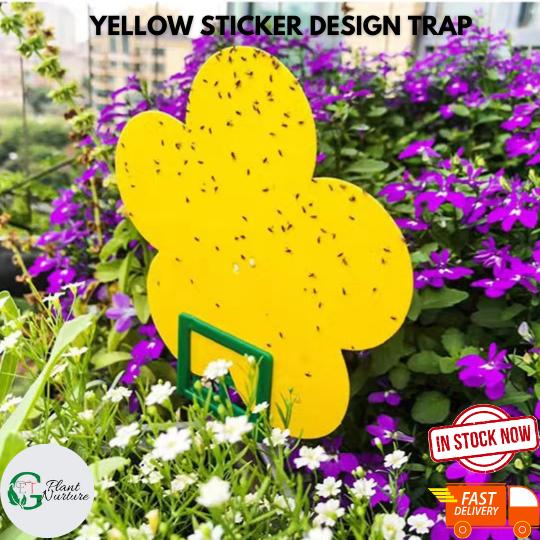 Yellow Double-Sided Pattern Insect trap Stickers | Garden Bug Fly Trap ...