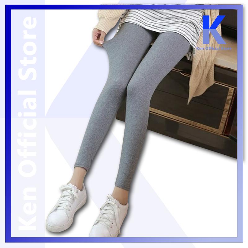 Legging Wanita Panjang Bahan Kaos Rayon Standar & Jumbo Celana Hitam ...