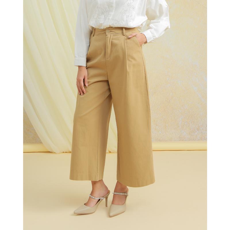 Muda Official Kala Pants Kulot Wanita Muslim - Khaki - Shop | Tokopedia