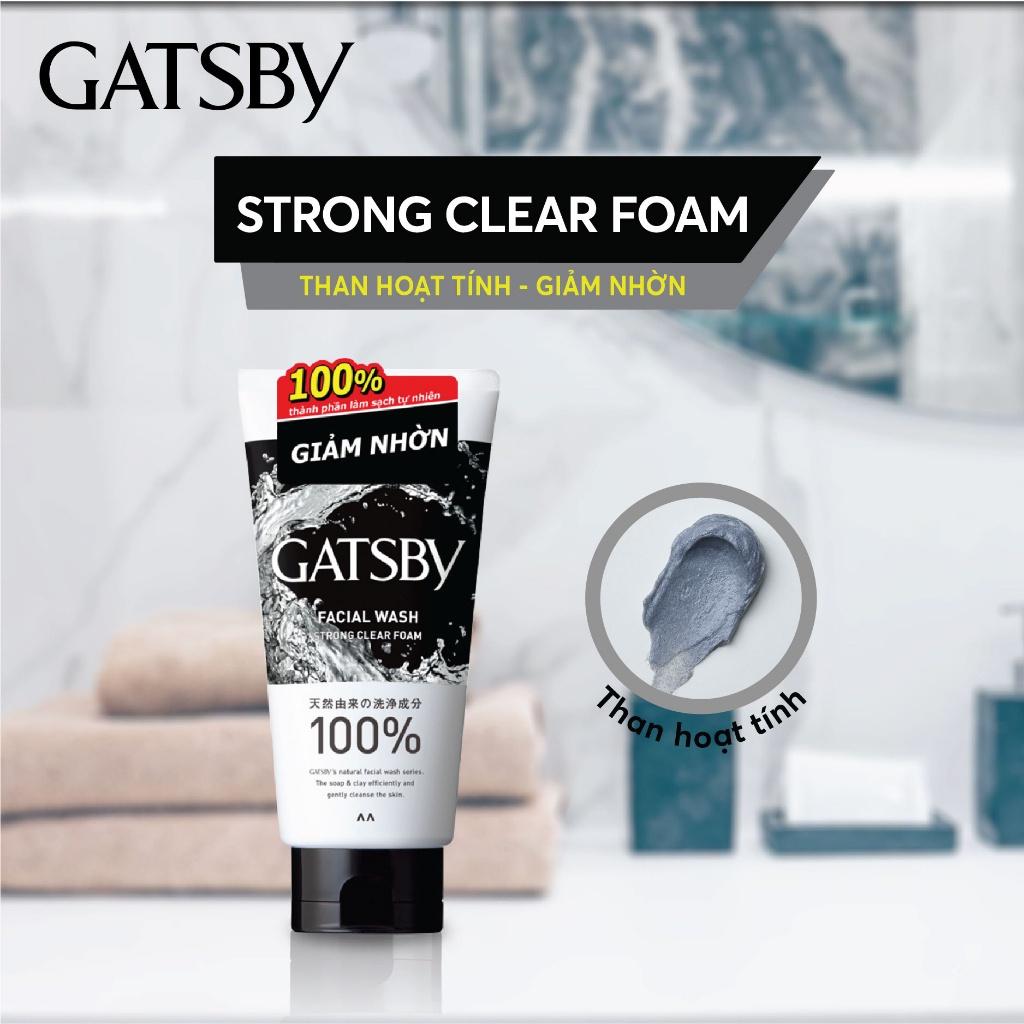 Sữa rửa mặt than hoạt tính Gatsby Facial Wash Strong Clear Foam 130g ...