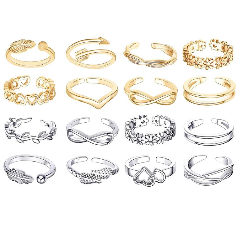24PCS Adjustable Toe Rings for Women Open Toe Ring Knot Toe Ring ...