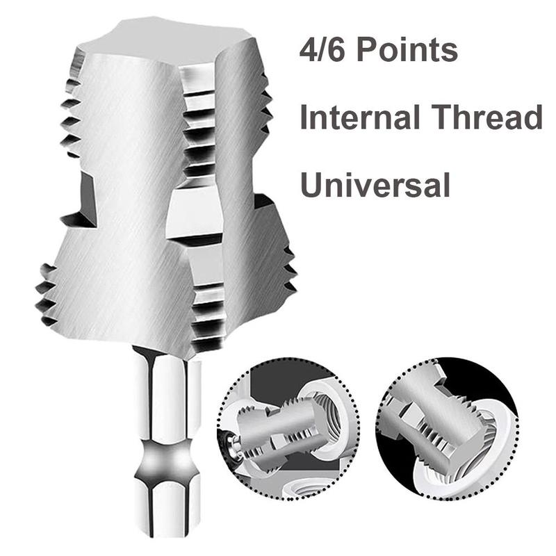 Durable 4/6 Points PVC Pipe Threader Kit Internal Thread Universal ...