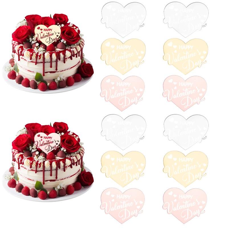 Topper Kek, Tema Selamat Hari Valentine, Berbentuk Hati, Toppers ...