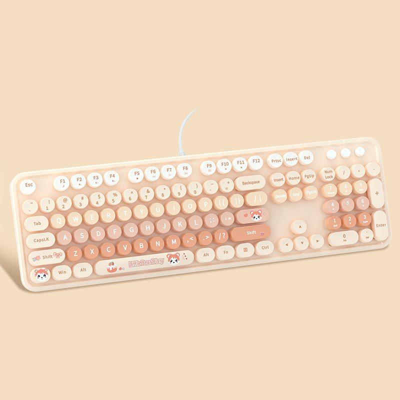 Ferris Hand Sweet Wired Keyboard USB Boys and Girls Retro Mechanical ...
