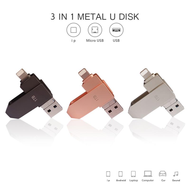Pemacu Denyar USB, 3.0, 1TB, 3 dalam 1 OTG, Bahan Logam, Kalis - TikTok ...