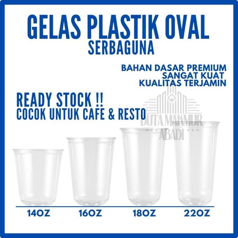 (Isi 50 pcs) 1 Pack GELAS Plastik 14,16,18,22oz Oval 650 ml/ - Shop ...