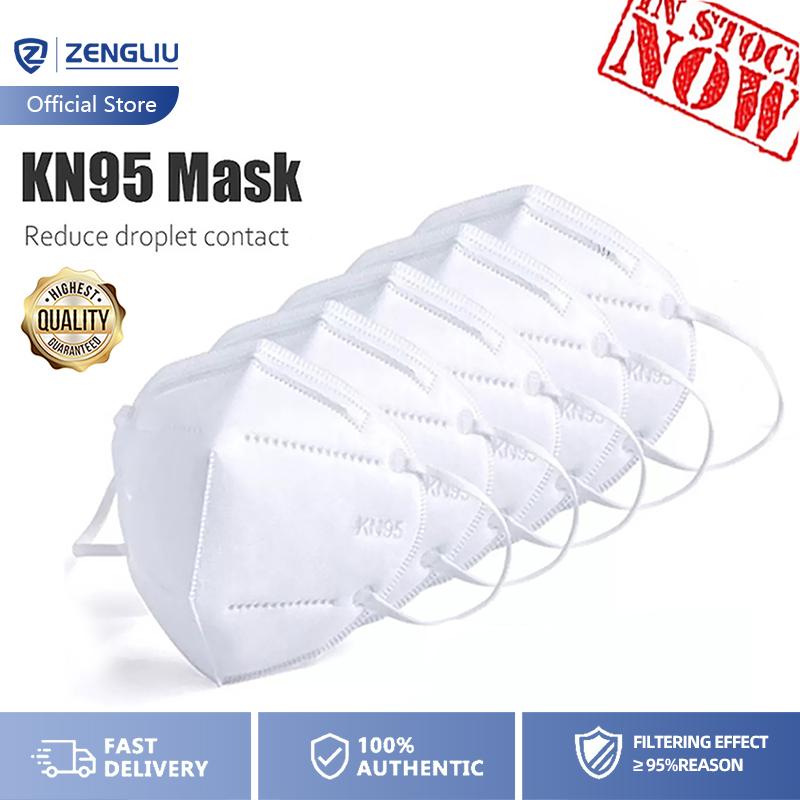 Zengliu 100pcs KN95 Mask 100 Pcs Original 5ply Washable Reusable ...
