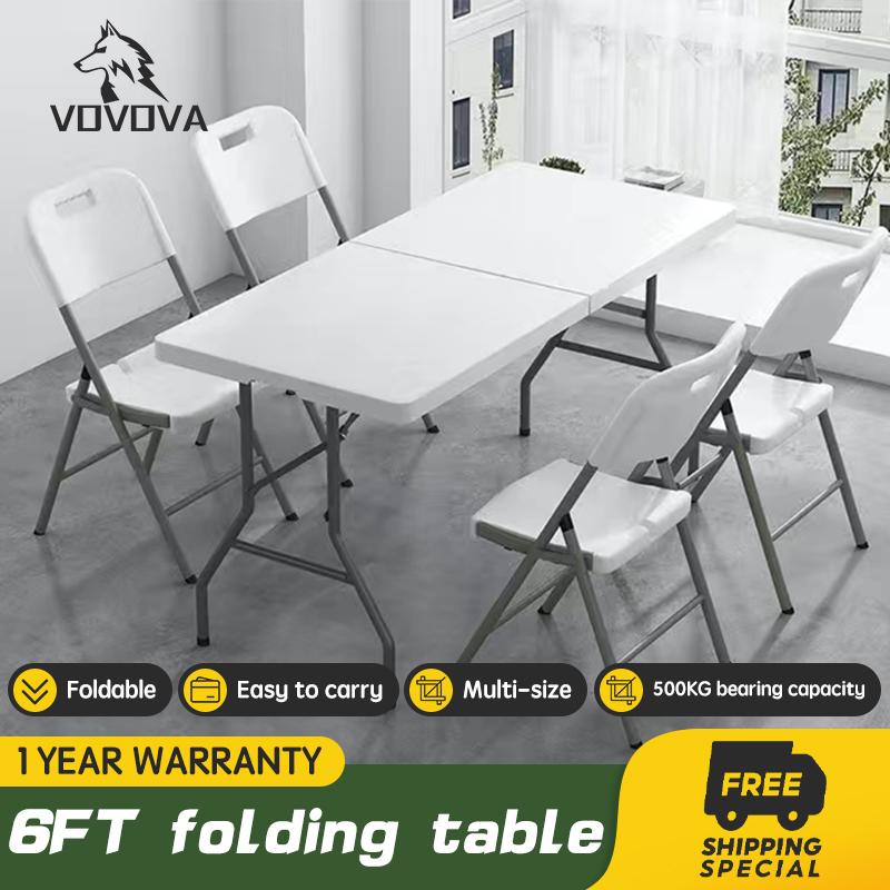 VOVOVA Folding table rectangular outdoor table and chair stall - TikTok ...