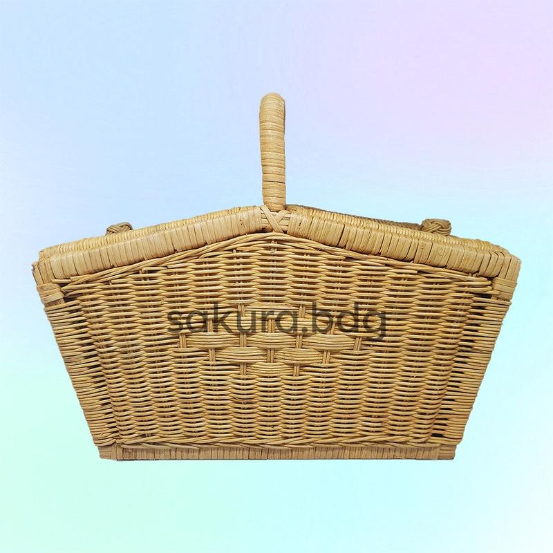 K88XXL - Keranjang rotan piknik jumbo rangka full rotan 40x27x17-23 cm ...