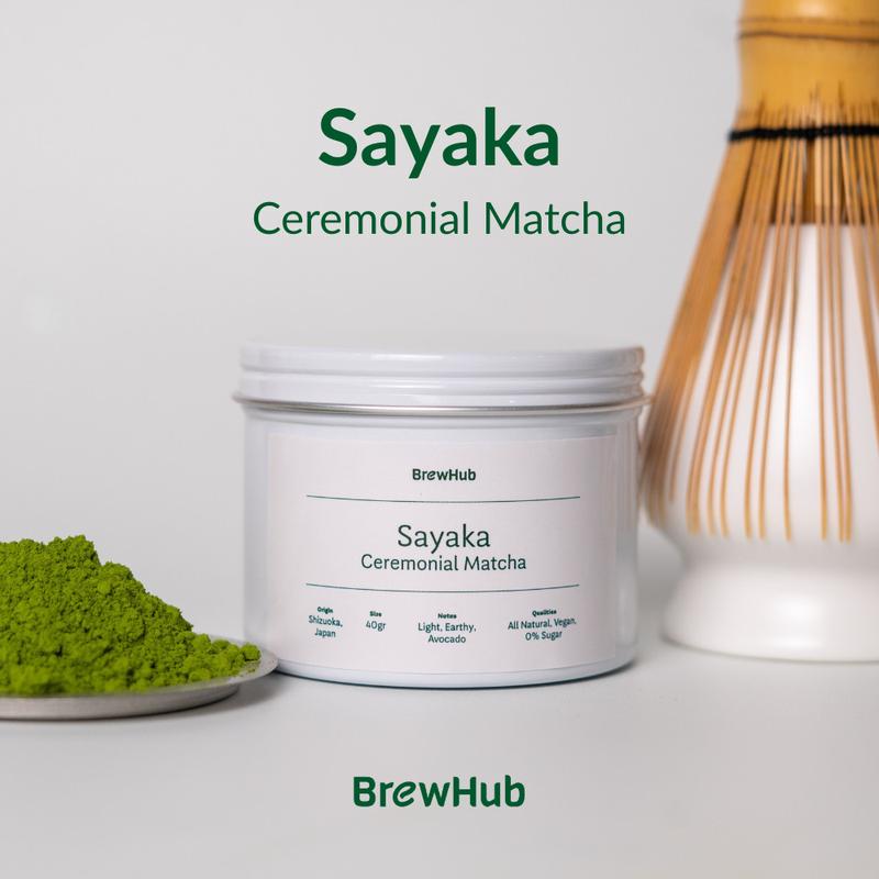 BrewHub Sayaka Ceremonial Matcha 40 gr - 100% Pure Matcha Powder Bubuk ...