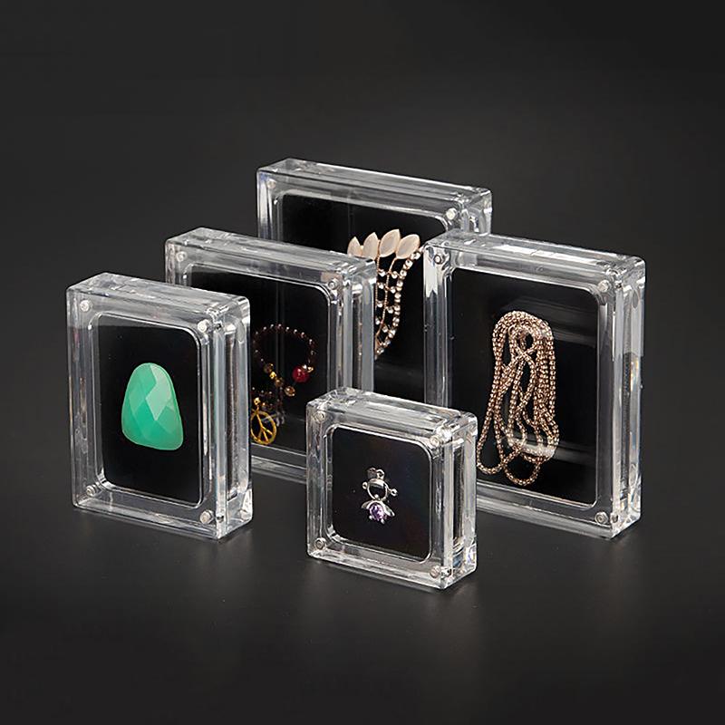 Acrylic Glass Top Box stone Display Stand Holder Storage Organizer ...