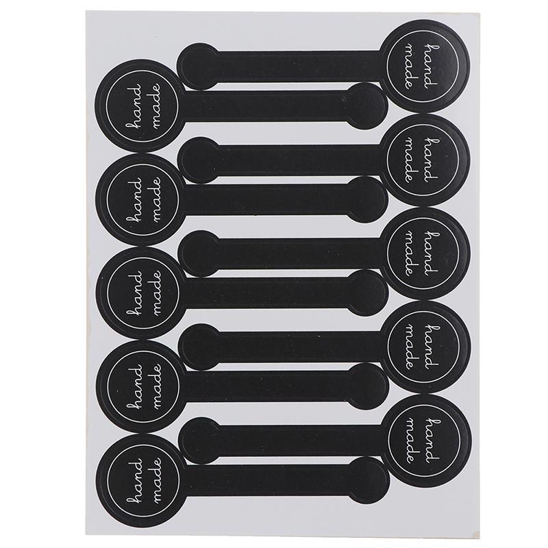 Pelekat pengedap hitam "buatan tangan", label pelekat untuk ...