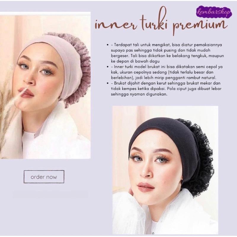 Inner Hijab Turki Cepol Renda Premium Brukat Polos Daleman Kerudung ...