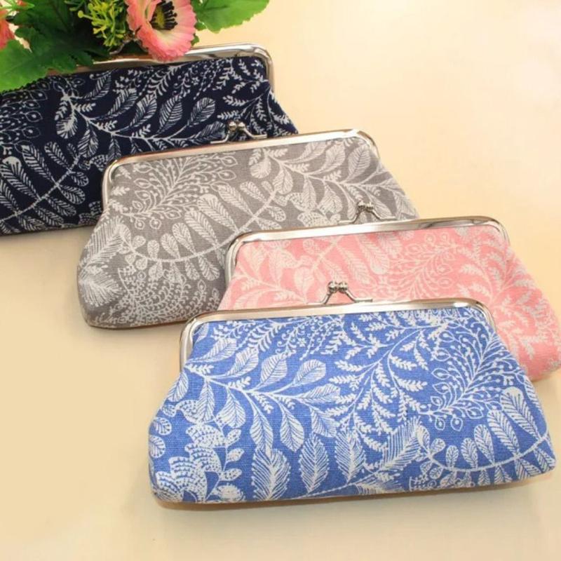 Beg Duit, Rekaan Elegan, dengan Daun, untuk Syiling, Dompet dan ...