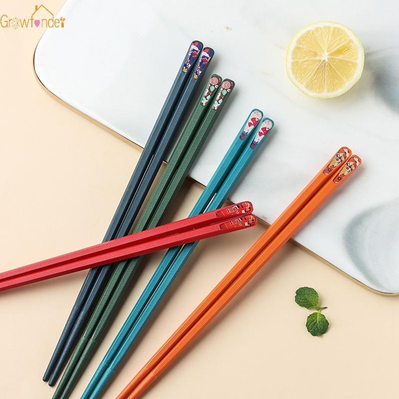 1 Pair Cartoon Colorful Fiberglass Chopsticks Hexagon Non-Slip - TikTok ...