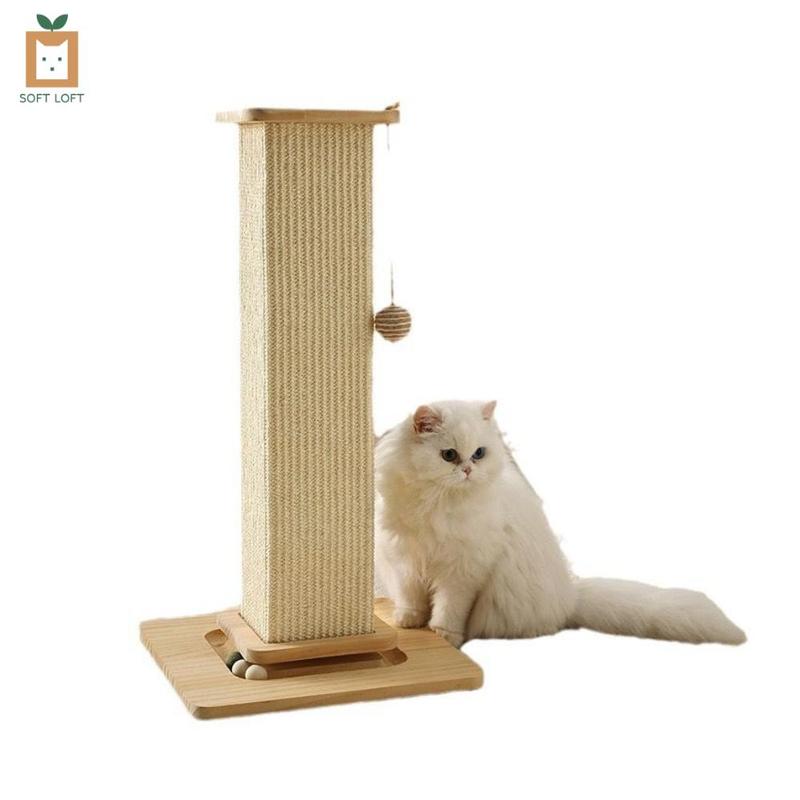 [SG] Solid Wood Scratcher Post Sisal Pole for Cat Scratching - TikTok ...