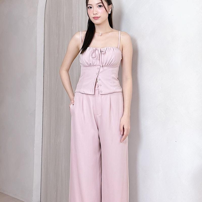 *Petite* Eliona Clasp Straight Leg Pants in Dusty Pink - TikTok Shop ...
