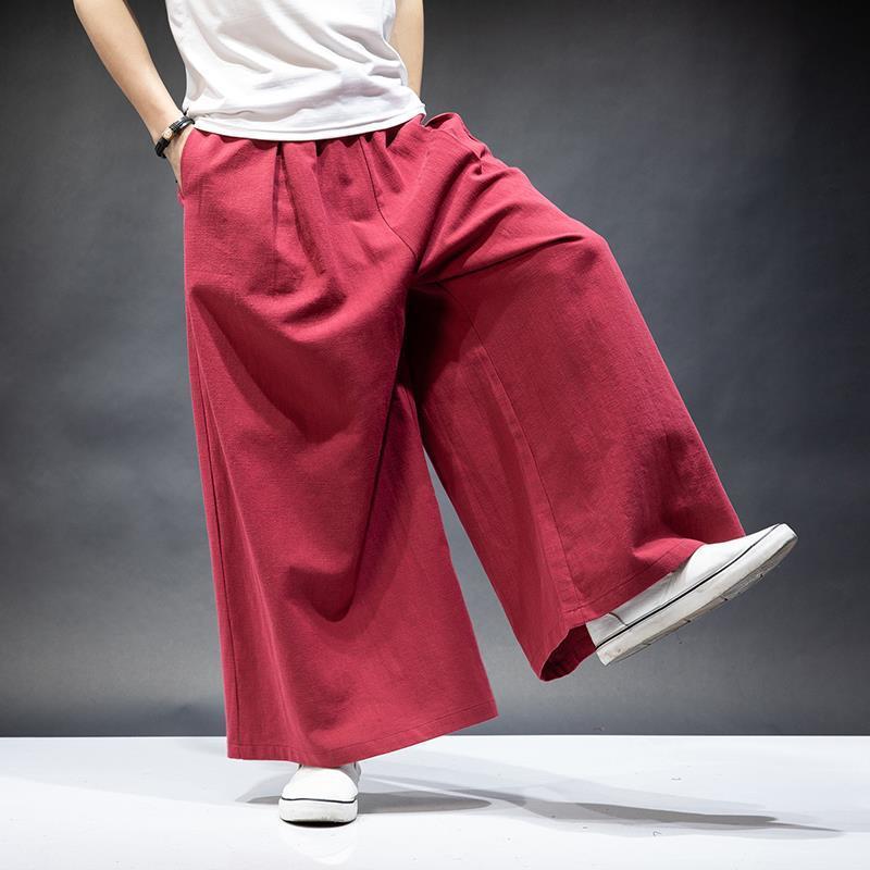 Seluar Lelaki Linen, Gaya Cina, Rekaan Retro Harem, Seluar Longgar ...