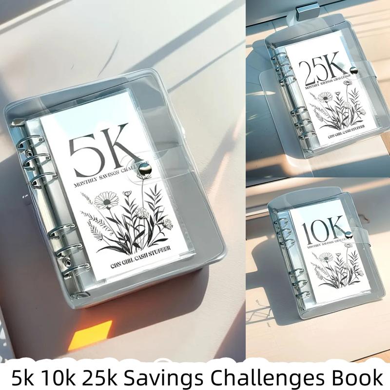Creative 10k 5k 25k Savings Challenges Book 12 Month Money Saving ...