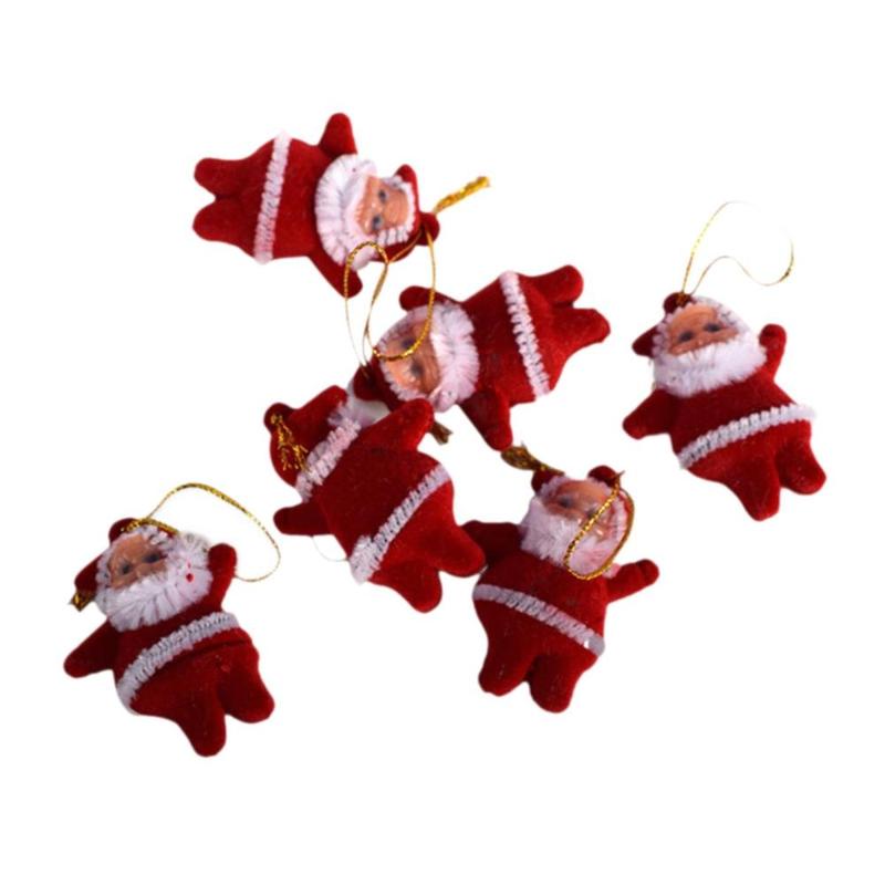 6 Pieces Mini Santa Christmas Ornaments, Xmas Hanging Ornaments ...