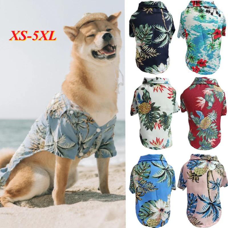 Summer Dog Clothes Cool Beach Hawaiian Style Dog Cat Shirt Short ...