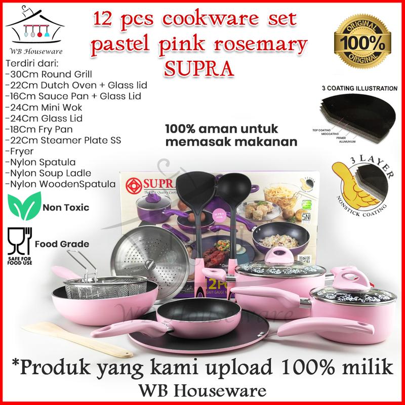 Panci Set Supra 12pcs / wajan set penggorengan anti lengket / SUPRA ...