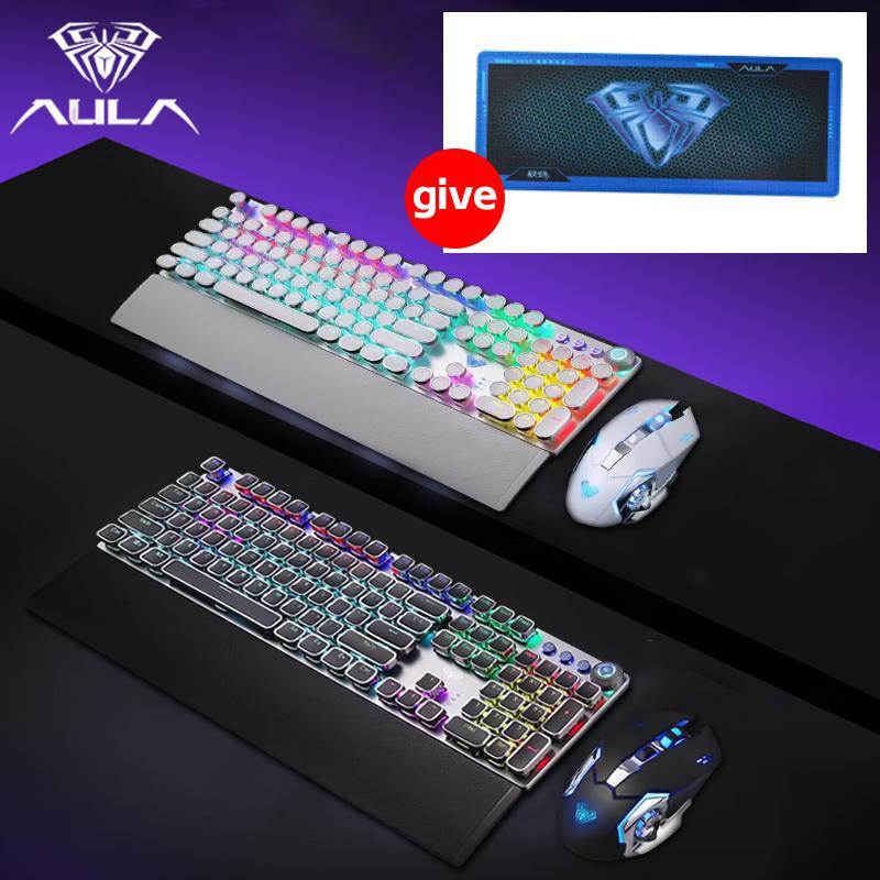 Punk Keyboard & Mouse Set with Large Mouse Pad, 108 Key Wire - TikTok Shop