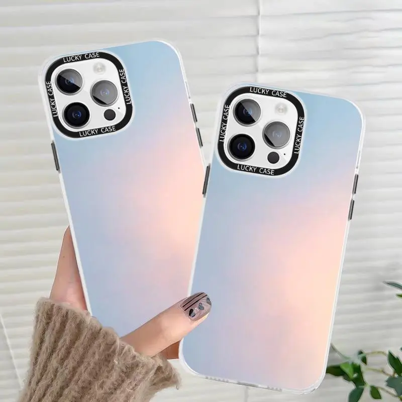 1 Piece Luxury Letter Pattern Laser Ombre Phone Case, Full Body ...