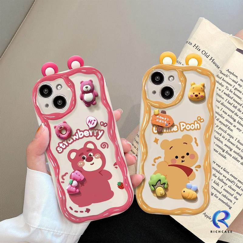 Beruang strawberi comel Winnie the Pooh, untuk Samsung A05, A12 ...