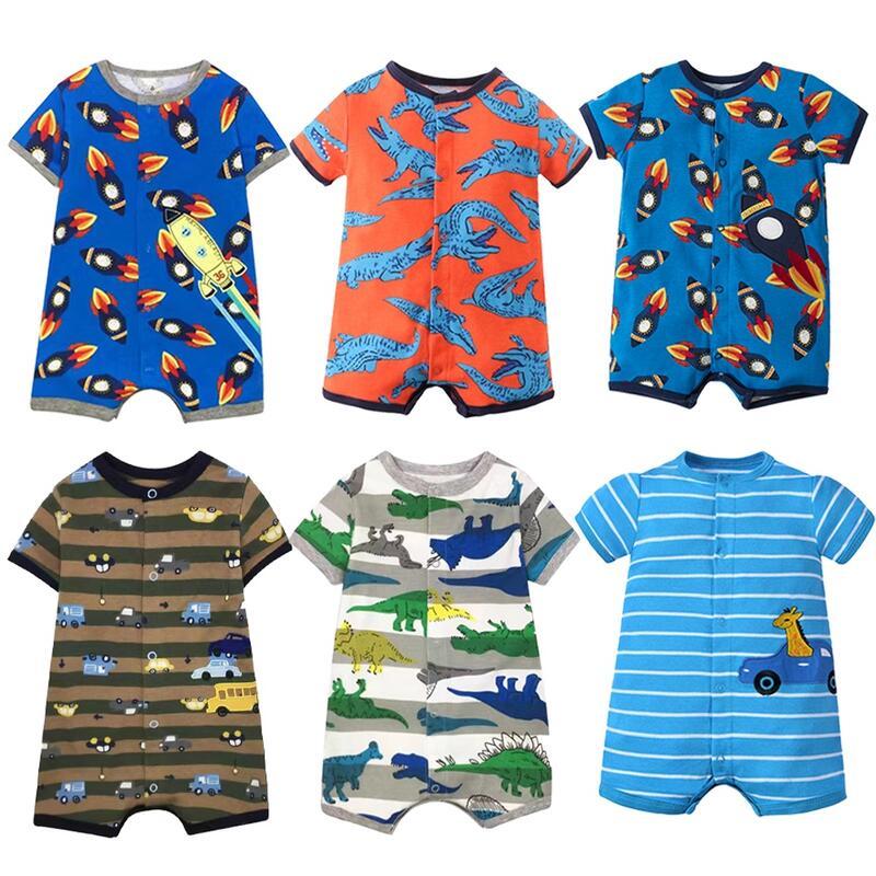 Newborn Baby Boy Clothing Cotton Romper Short-Sleeved One-Piece Summer ...