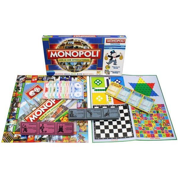 Monopoly 5 in 1 Monopoli Halma Catur Ular Tangga dan Ludo - Shop ...