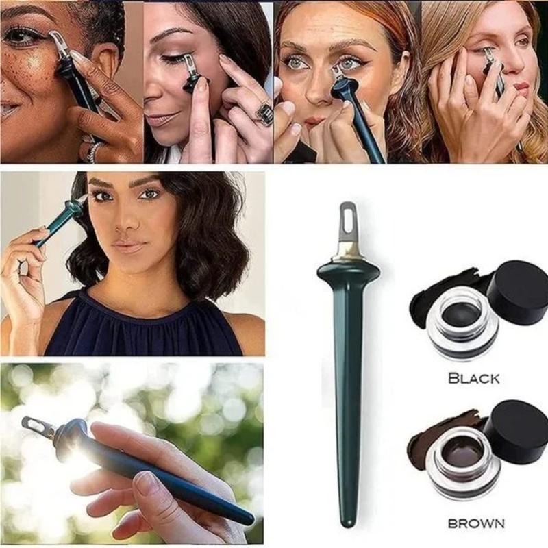 Reusable Silicone Eyeliner Stamp Kit with Smudge-Proof Cream - Beginner ...