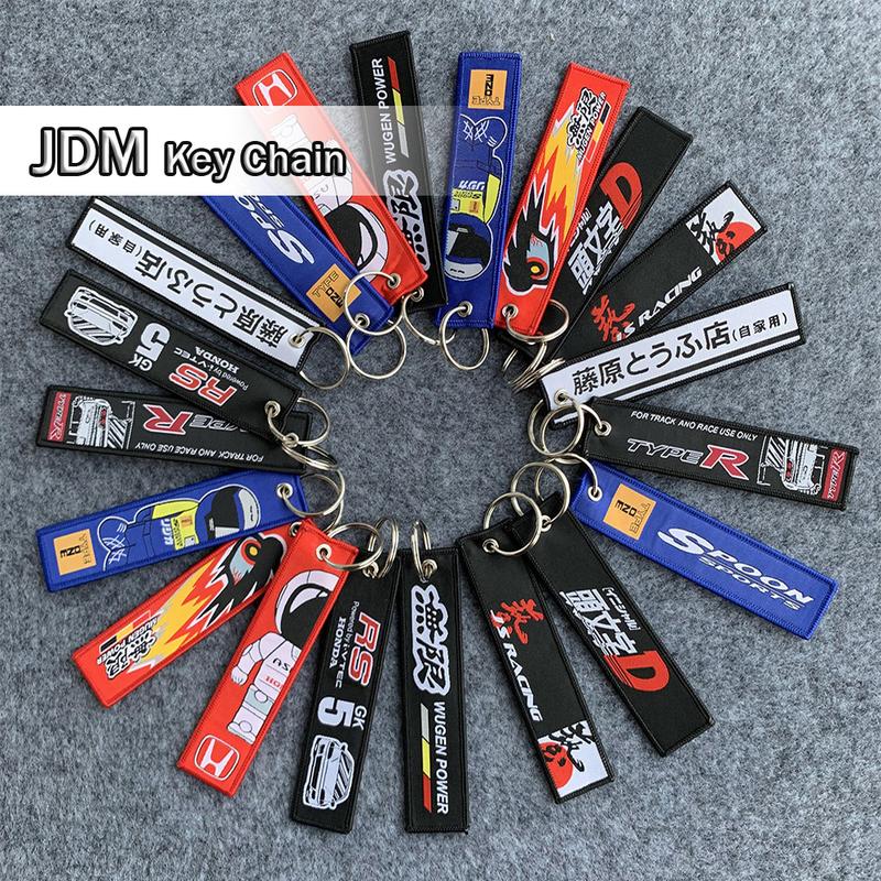 2Pcs Motorcycles Key JDM Chain Embroidery Keychain MUGEN Car - TikTok ...