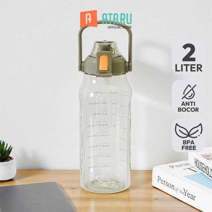 Promo Ataru Botol Minum Tritan 2 ltr - Hijau Tumbler Botol Air Tempat ...