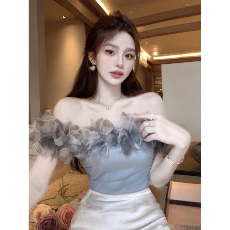 Baju Tiub Bunga Tiga Dimensi, Gaya Perancis, Comel dan Seksi - TikTok ...