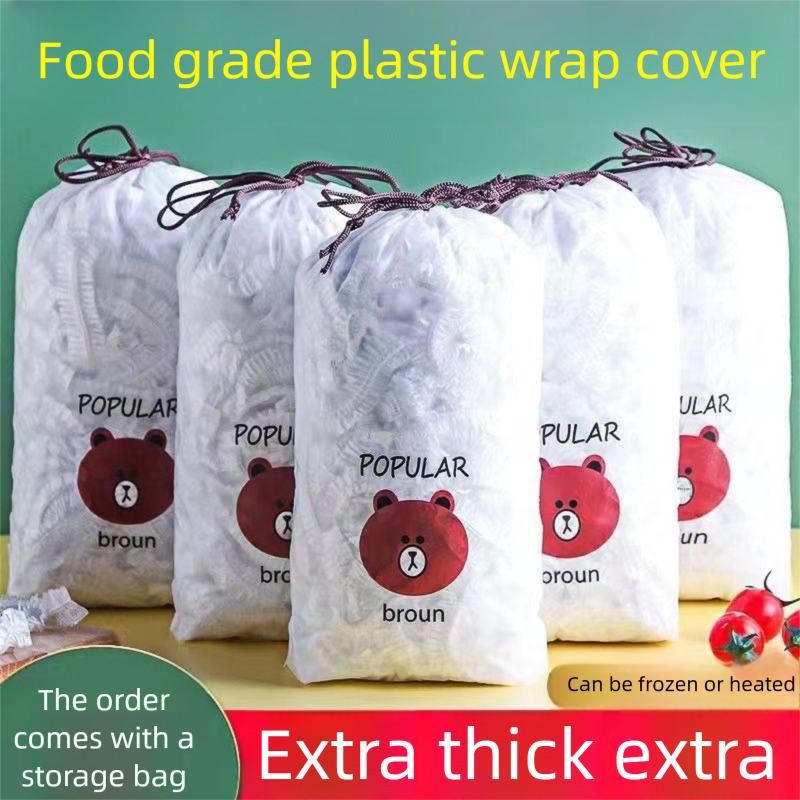 100/200pcs Extra Large Food Grade Plastic Wrap Covers - Disposable ...