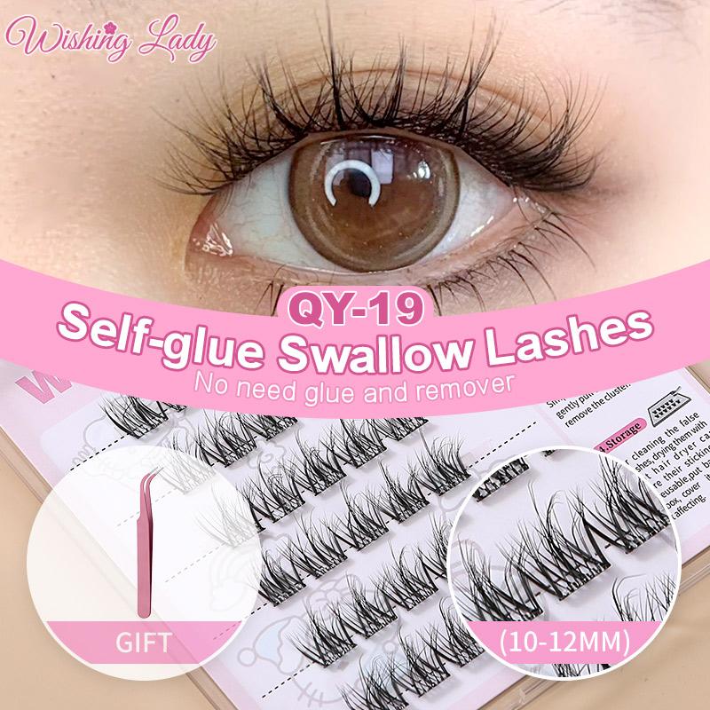 QY-19 WISHING LADY | No Glue Self-Adhesive 5D Messy Fluffy Lashes ...
