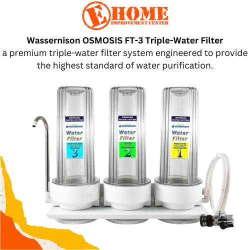 Wassernison OSMOSIS TRIPLE WATER FILTER FT-3 - Shock Proof, Compact ...
