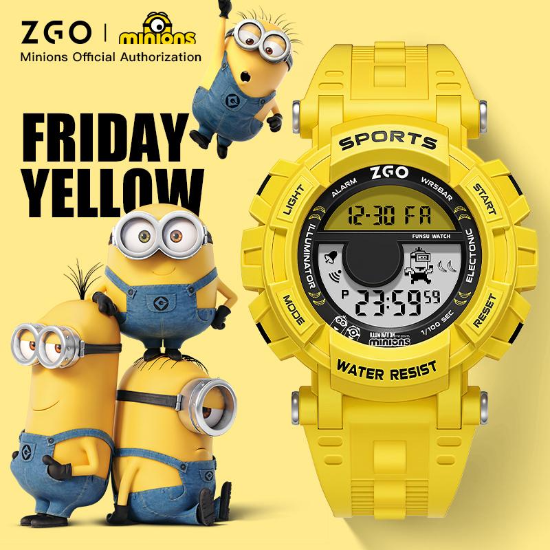 Jam Tangan Elektronik, ZGO Minions, Reka Bentuk Mata Besar, Comel ...