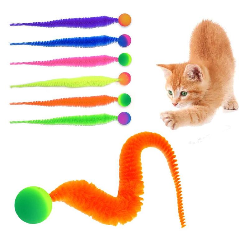 Mainan kucing melenting, bola lompat ulat, aksesori kucing lucu ...