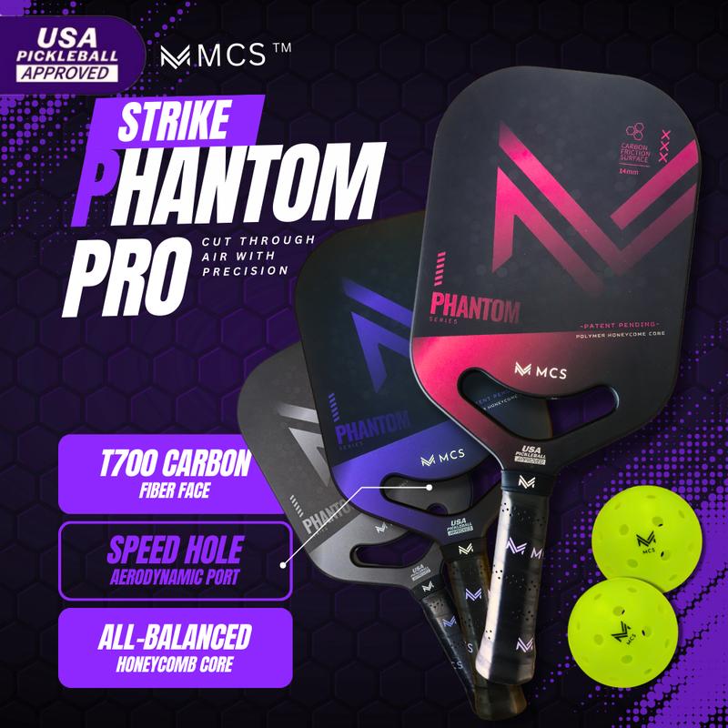 【MCS PICKLEBALL】PHANTOM PRO 14MM Hot-Pressed T700 Raw Carbon - TikTok Shop Malaysia